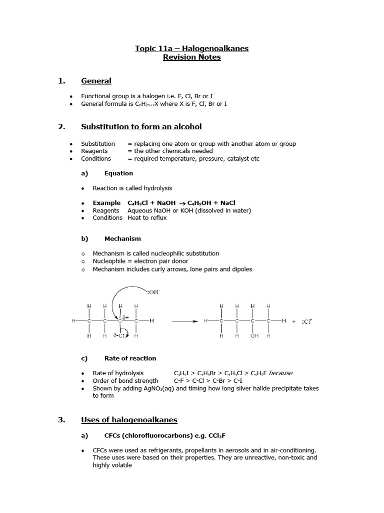 Halogenoalkanes and Analytical Techniques | PDF | Chlorofluorocarbon ...