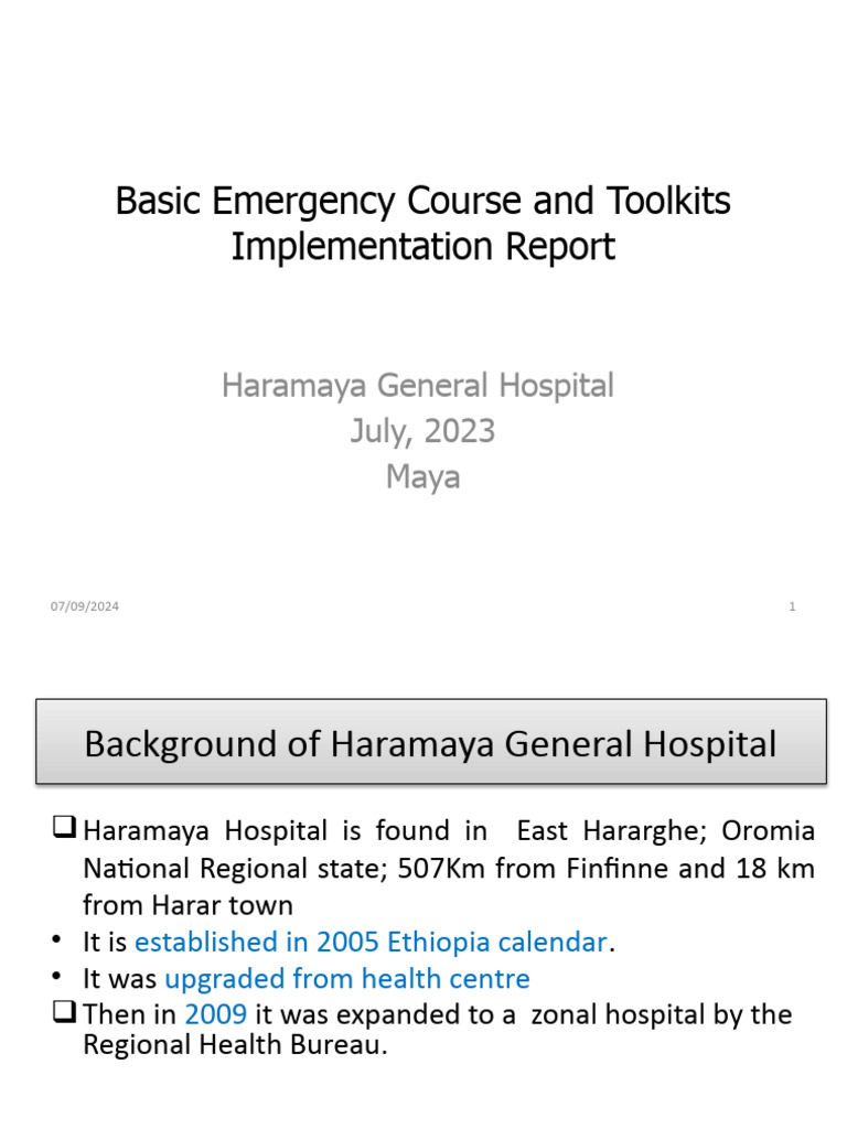 BEC Toolkit Implementating Hospital's Report @2022 ppt1 | PDF | Hospital | Emergency Department
