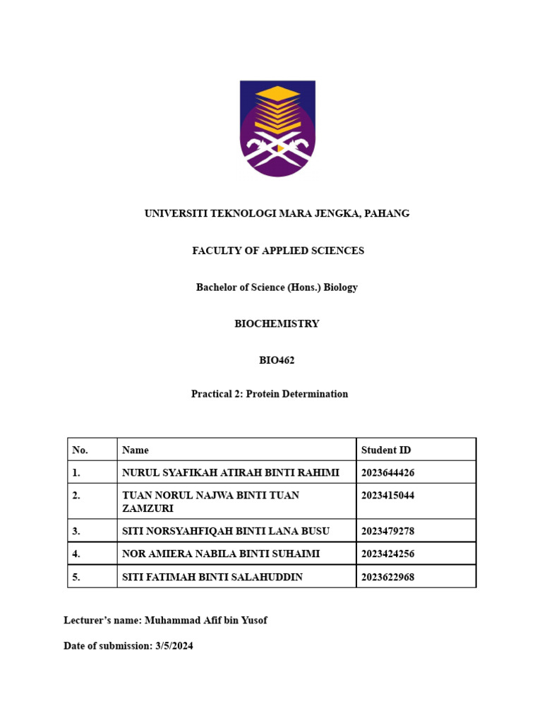 BIO462 Practical 2 | PDF | Spectrophotometry | Chemistry