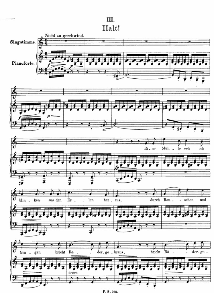 Halt (Lied) - Schubert | PDF
