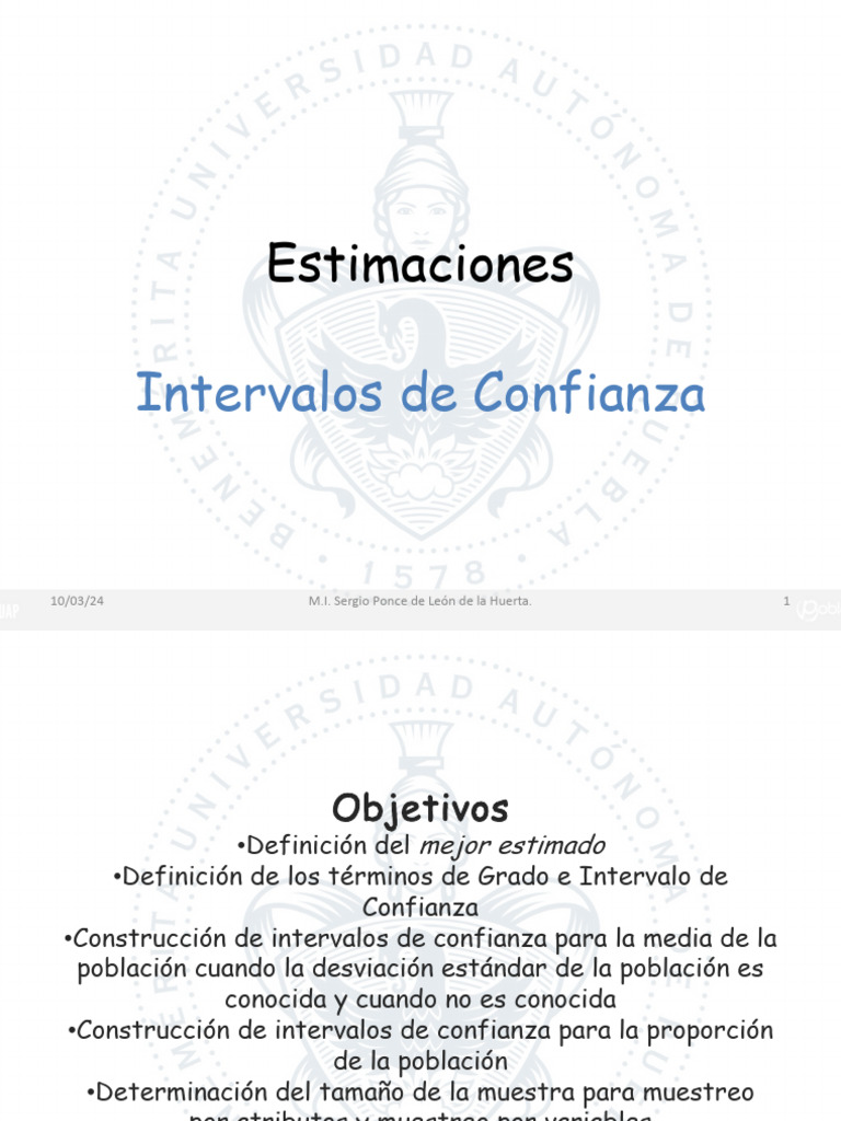 Guía de Intervalos de Confianza | PDF | Intervalo de confianza | Error estándar
