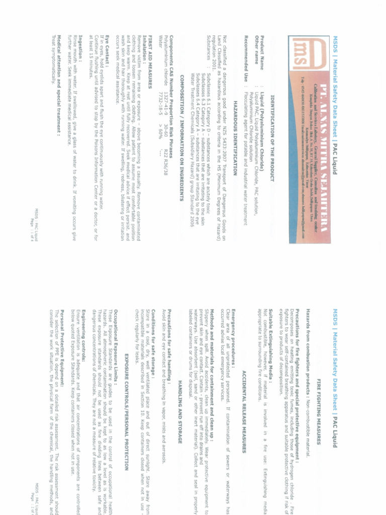 MSDS Pac | PDF