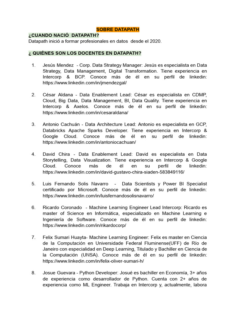 Sobre Datapath | PDF | Apache Hadoop | Aprendizaje automático