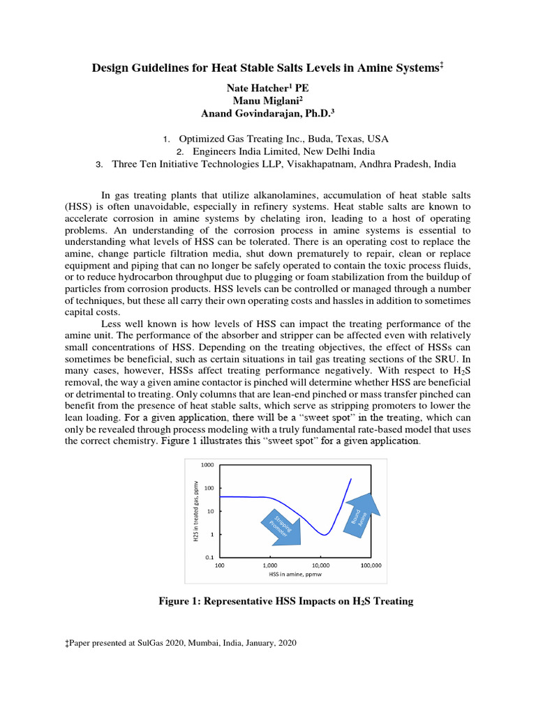Heat Stable Salts in Amine Systems | PDF | Ion | Chemistry