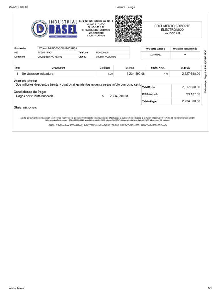 Documento Soporte Hernan | PDF