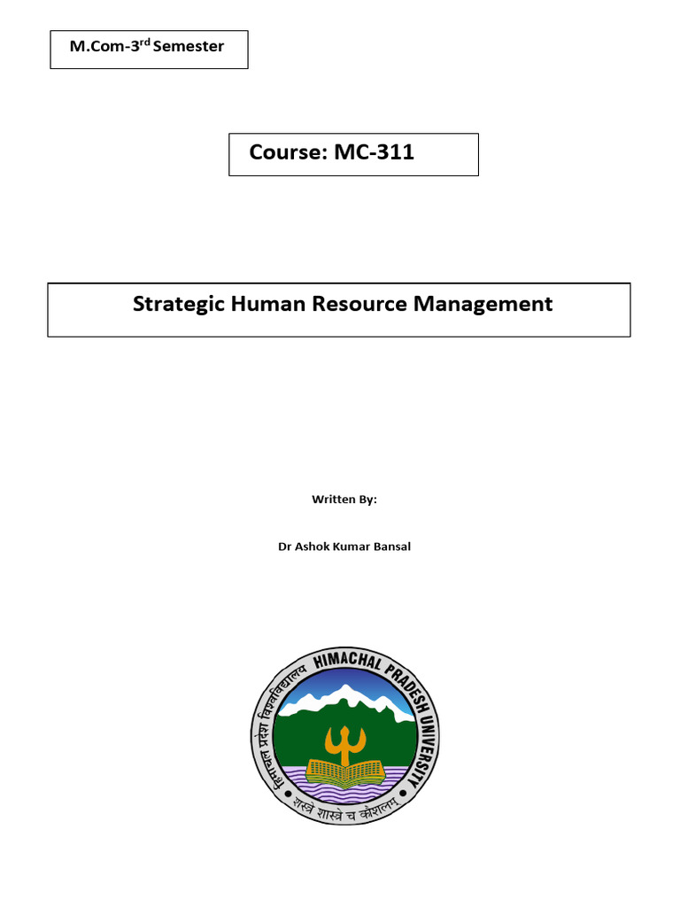 Strategic Human Resource Management MC-311 | PDF | Human Resource Management | Strategic Management