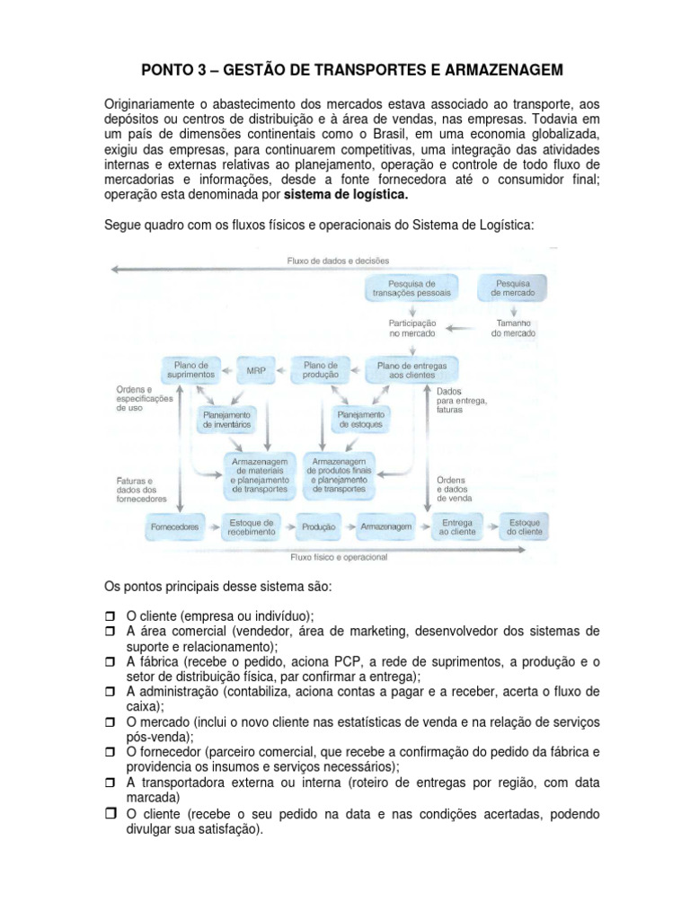 Ponto 3 Gestao de Transportes e Armazena | PDF | Embalagem e rotulagem ...