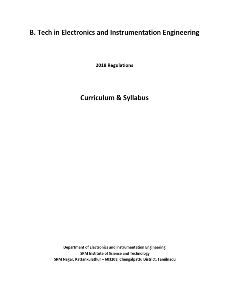 Btech Eie Syllabus2018 | PDF | Engineering | Analogue Electronics