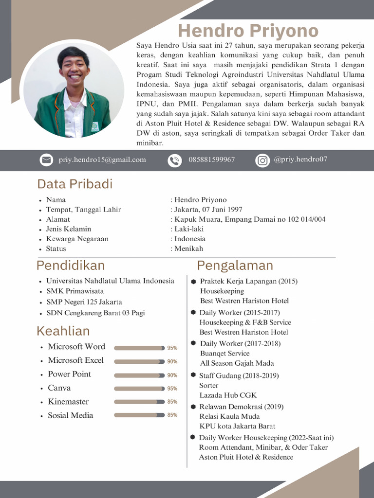Hendro Priyono CV Terbaru | PDF