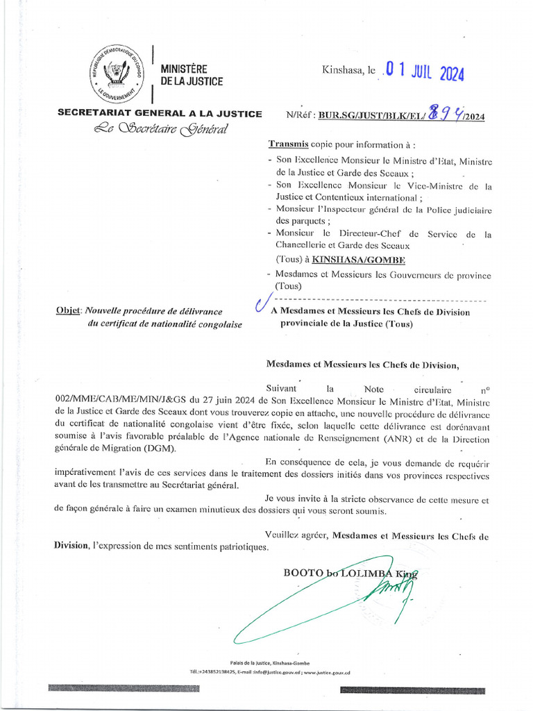 Transmission Note Circulaire | PDF