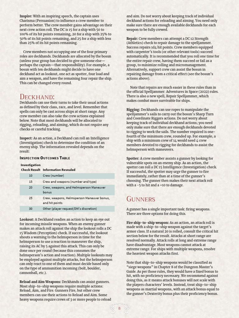 Theatre of The Mind Ship Combat Rules - 9-12 | PDF | Artillery