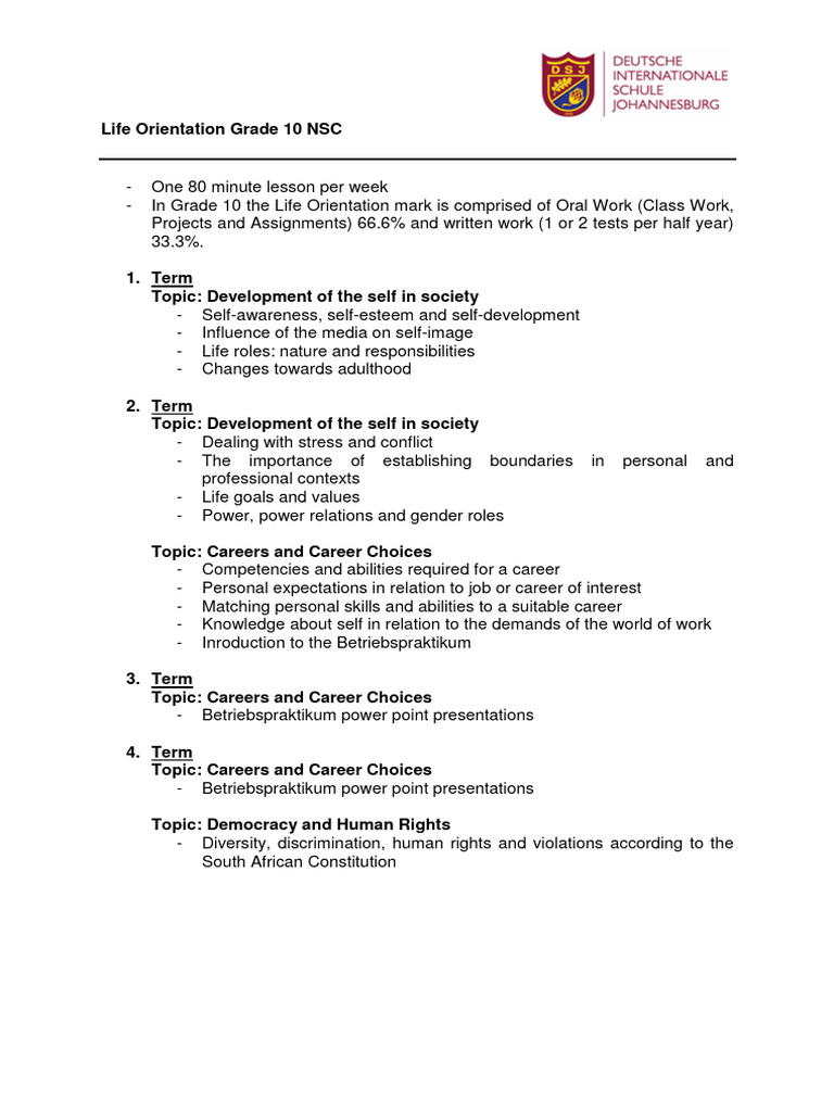 Notes On Life-Orientation Development | PDF | Gender | Gender Studies