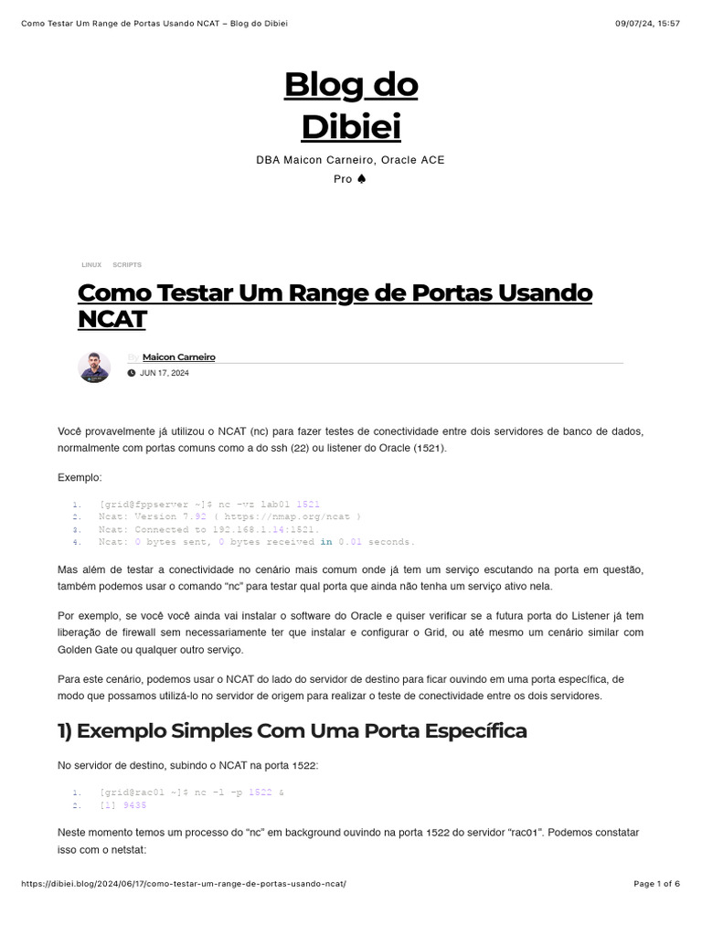 Como Testar Um Range de Portas Usando NCAT | PDF | Servidor ...