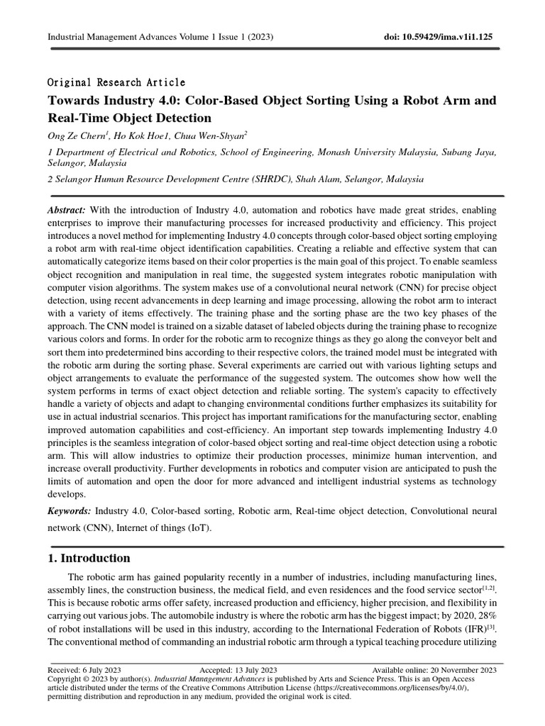 125-Article Text-80-1-10-20231207 | PDF | Internet Of Things | Robotics