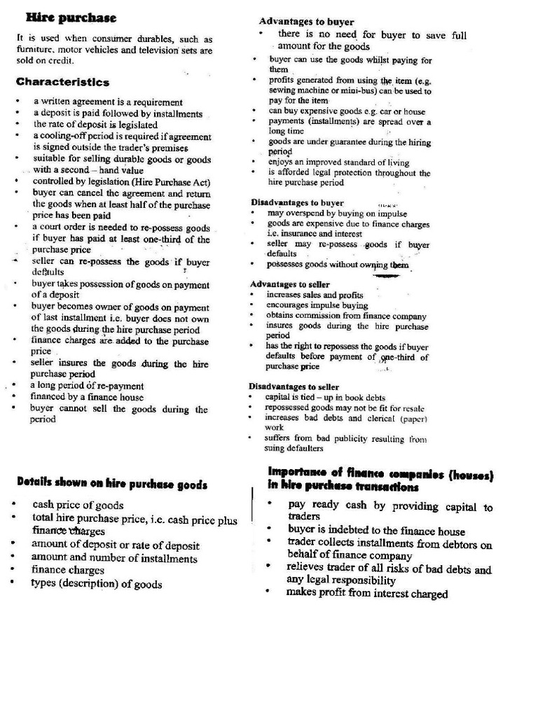 Hire Purchase and Docs | PDF