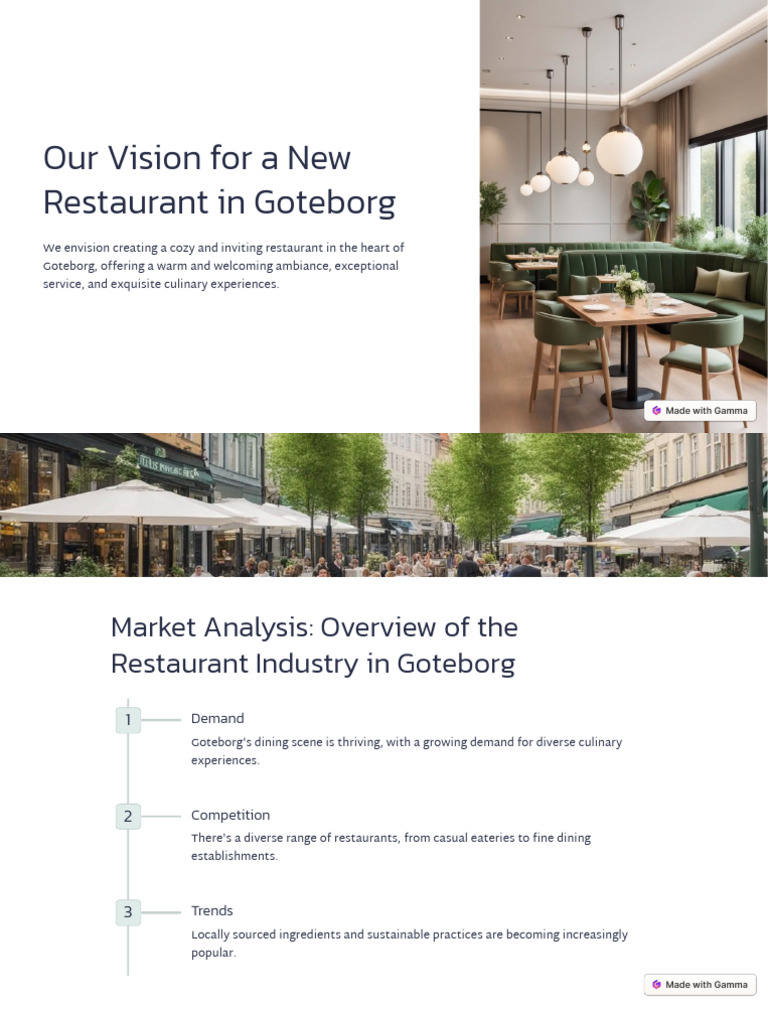 Our Vision For A New Restaurant in Goteborg | PDF | Restaurants | Menu