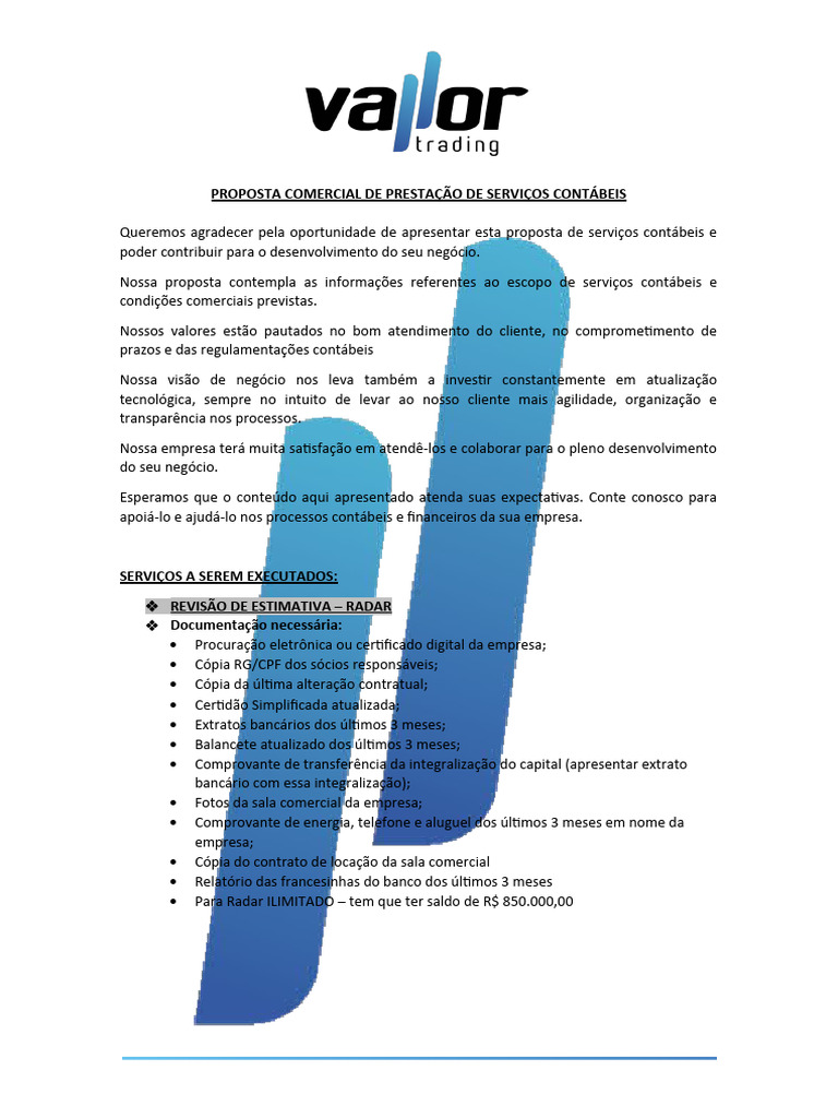 Proposta Comercial Radar - Júlio César | PDF | Contabilidade | Business