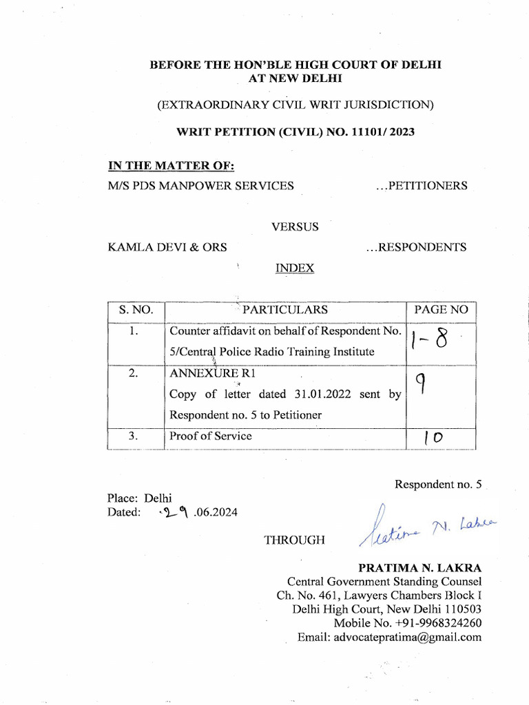 Counter PDS Manpower Vs Kamla Devi | PDF | Salary | Wage