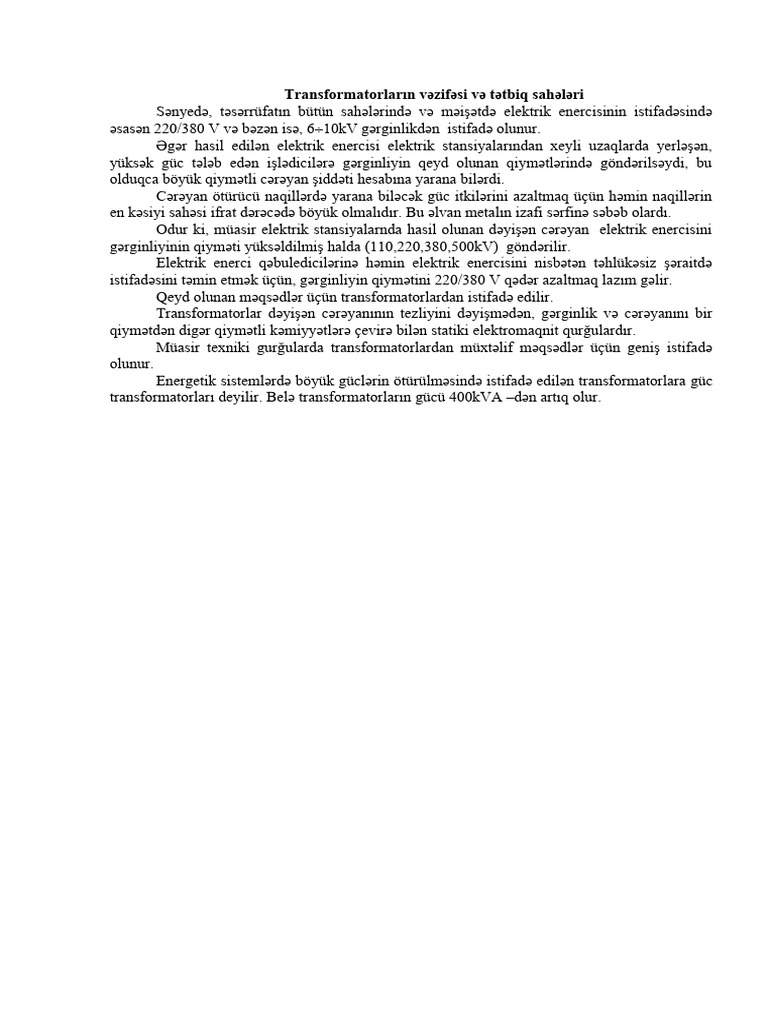 Transformatorlar | PDF