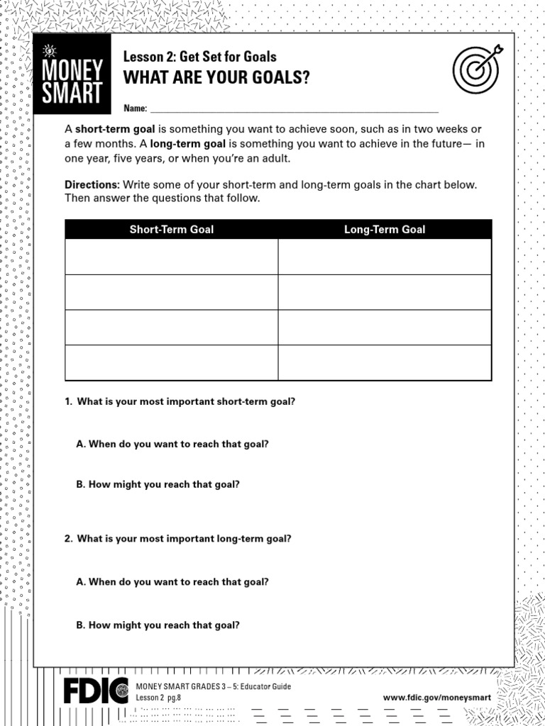 Grades 3-5 Fillables | PDF | Goal | Cash