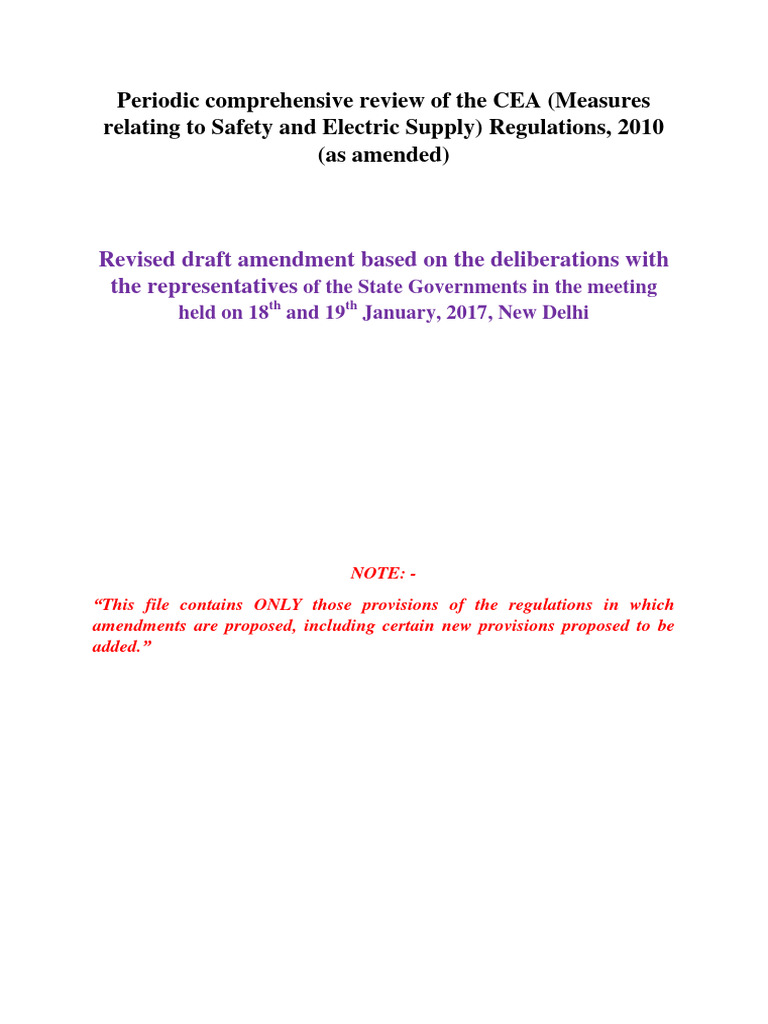 Cea Regulation 2010 | PDF | Electrical Wiring | Safety