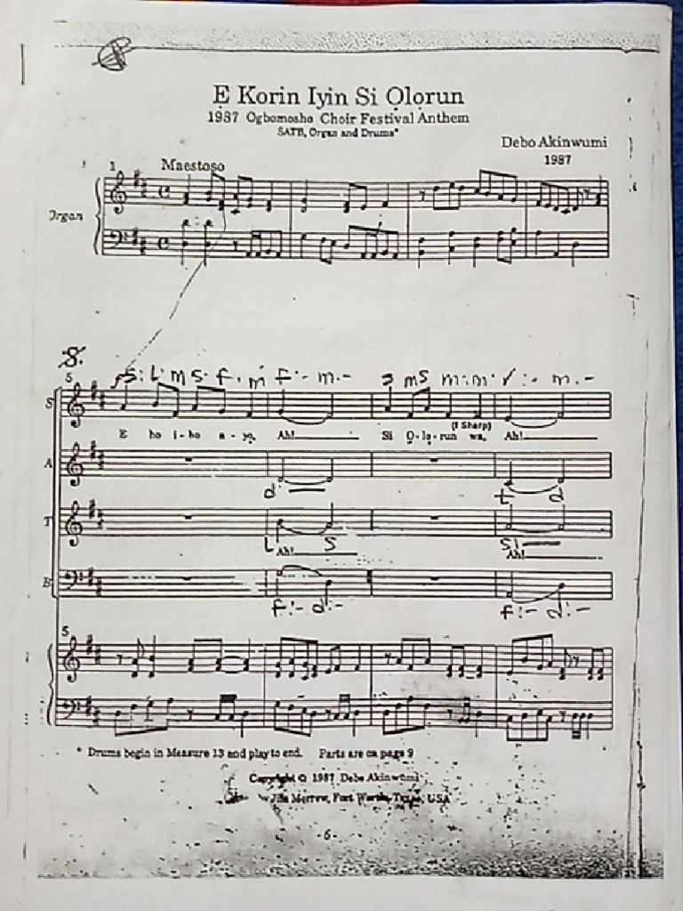 E Korin Iyin Si Olorun | PDF