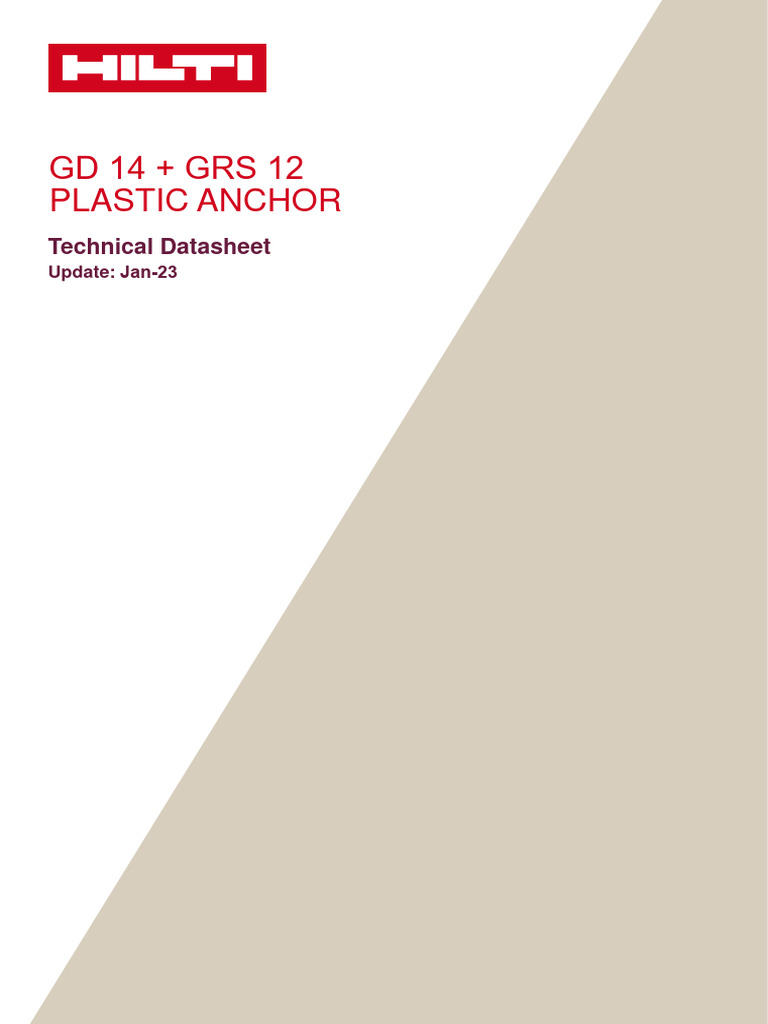 HILTI - Technical Data Sheet For GD 14 and GRS 12 Scaffolding Anchors ...