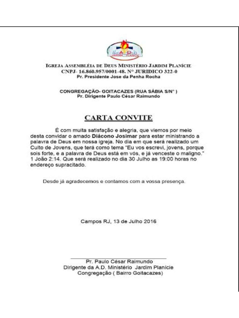 Carta Convite | PDF
