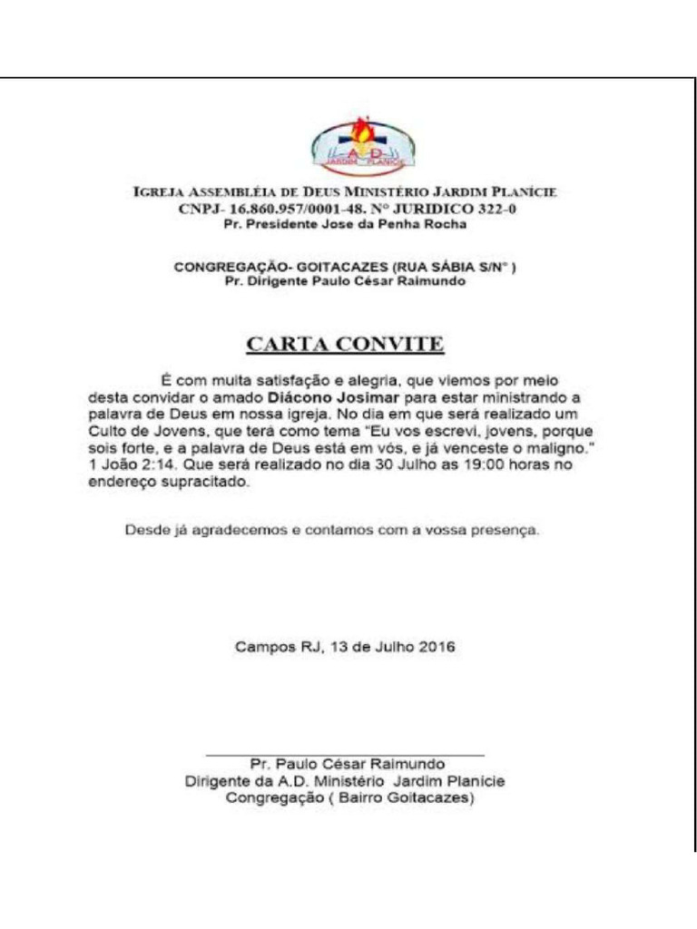 carta convite | PDF