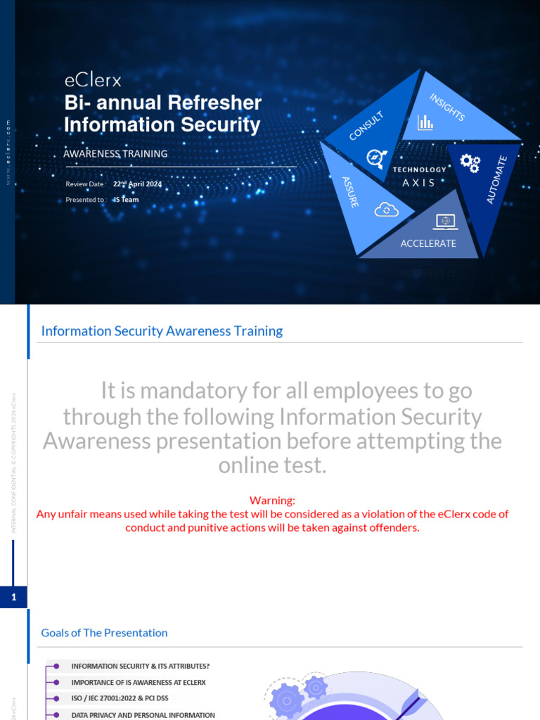 Bi-Annual Refresher Information Security Awareness Training | PDF ...