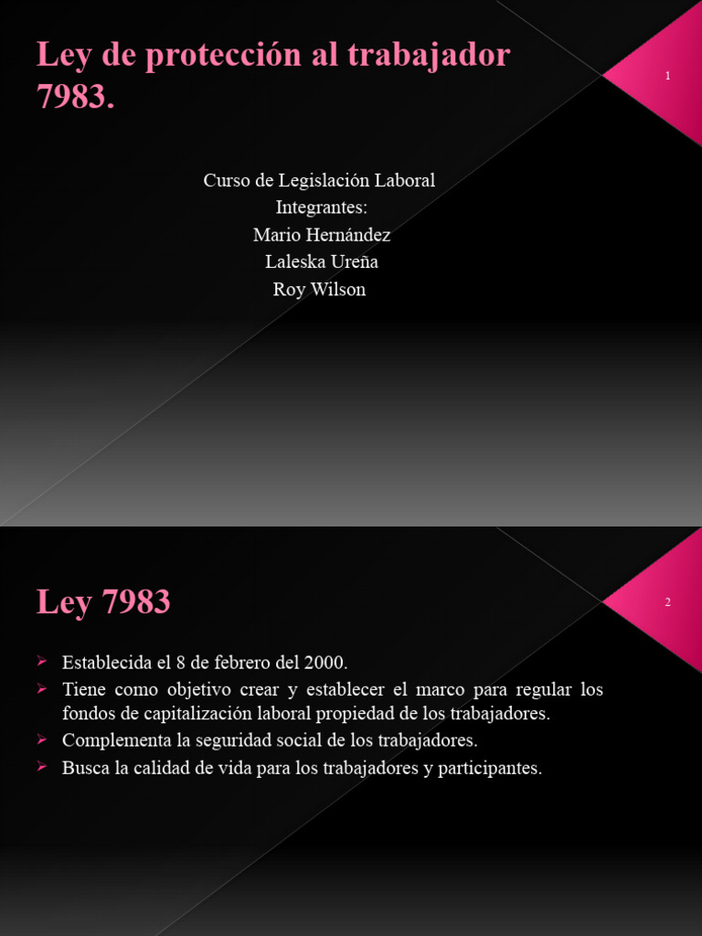 Ley de Protección Al Trabajador 7983 | PDF | Pensión | Economias