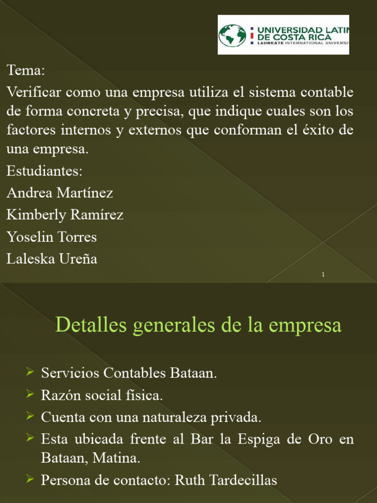 Presentacion de Contabilidad | PDF | Business | Contabilidad