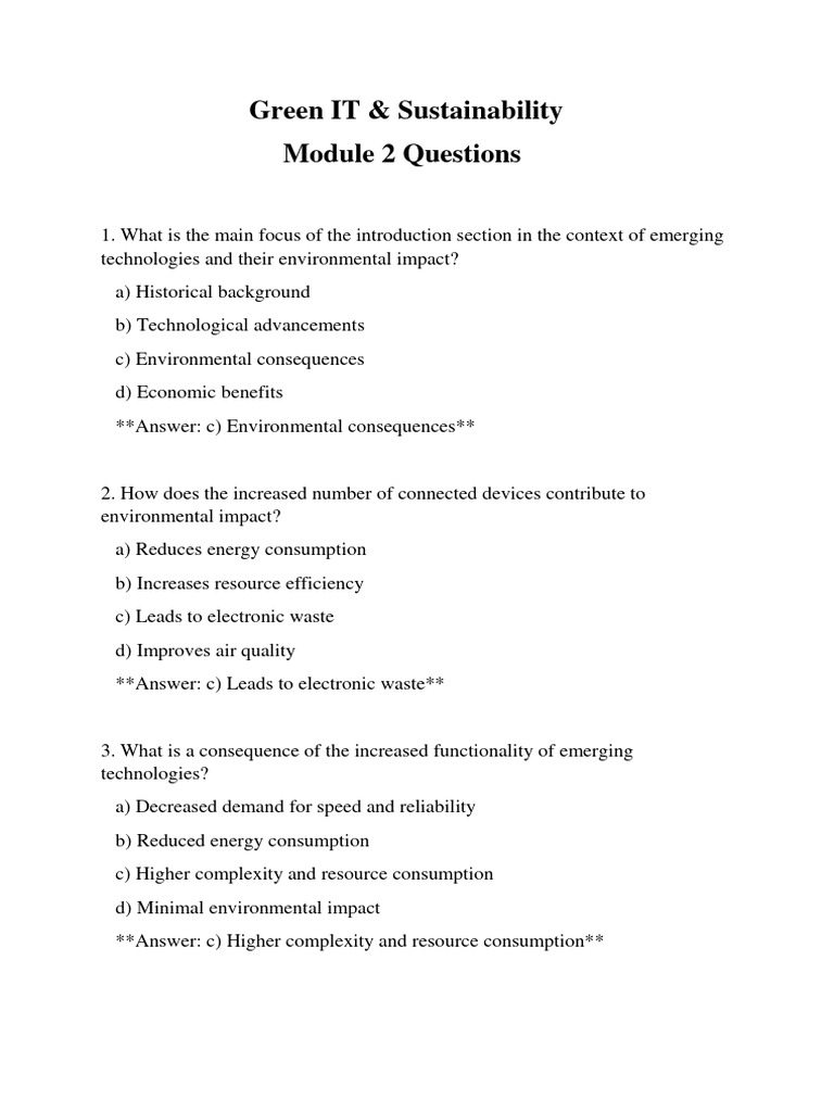 Green IT Modue 2 Questions | PDF | Energy Conservation | Efficient ...