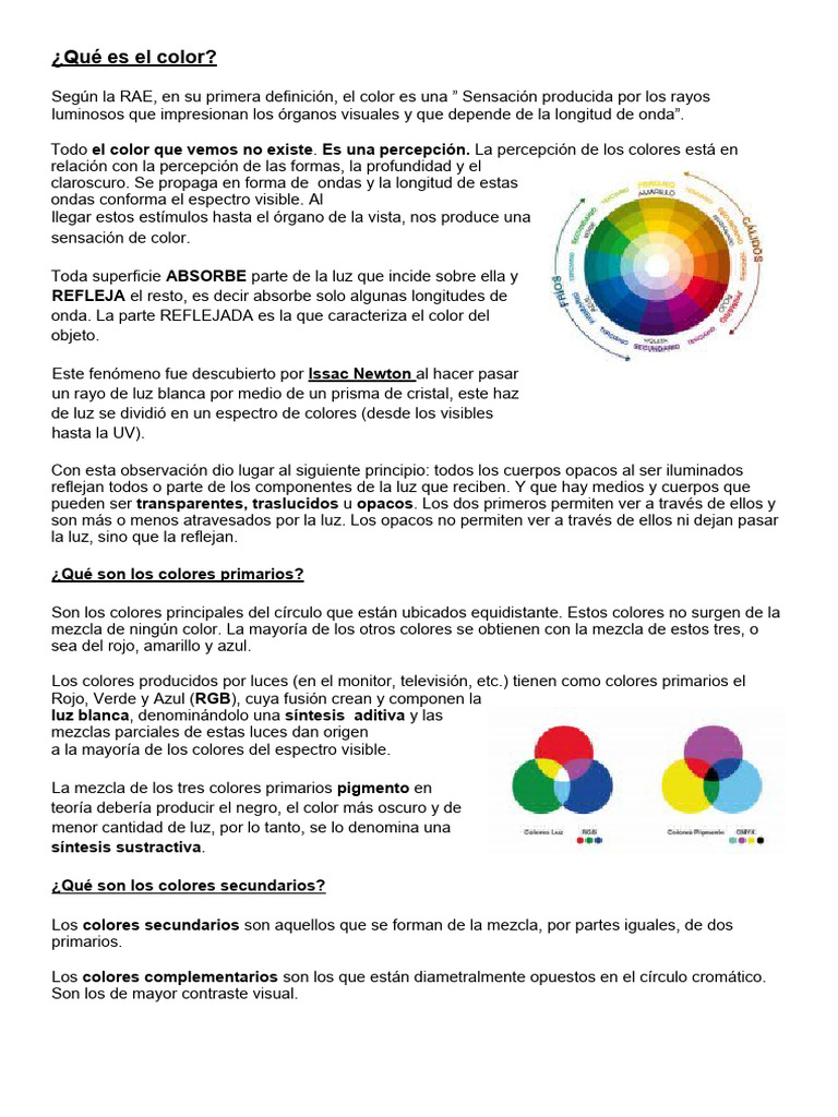 Qué Es El Color Psicologia Del Color Publicidad | PDF | Color | Sistema ...