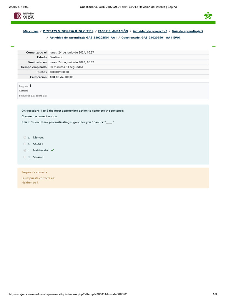 Cuestionario. GA5-240202501-AA1-EV01._ Revisión del intento _ Zajuna | PDF