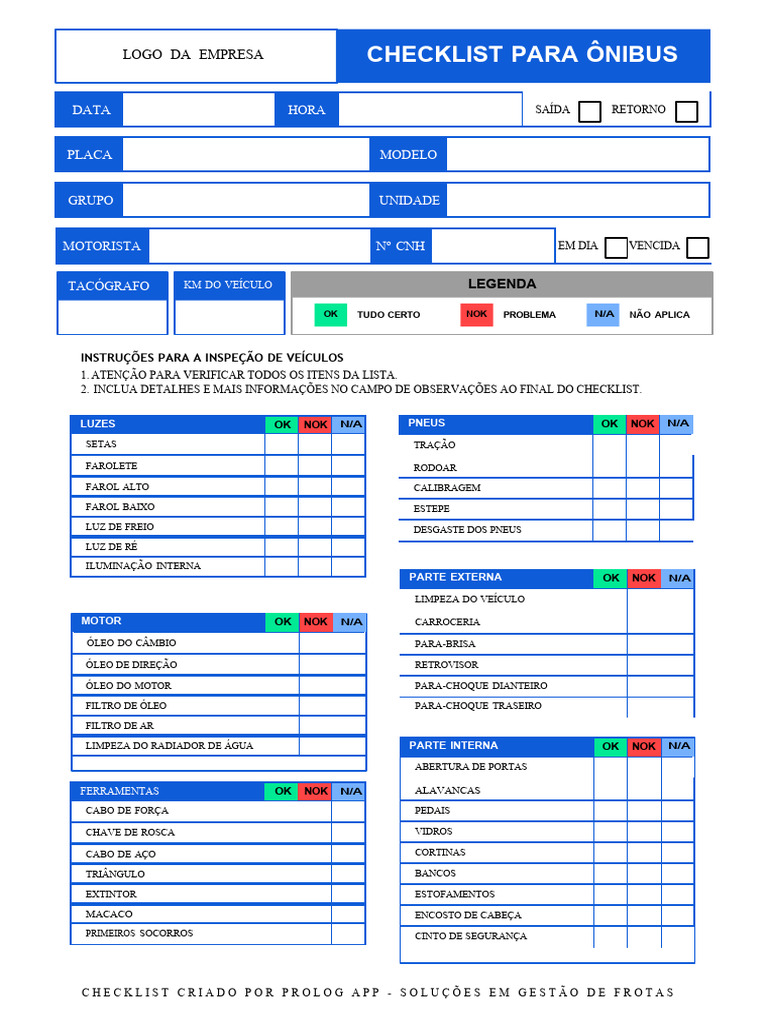 Checklist de Ônibus | PDF | Motores | Veículo motorizado