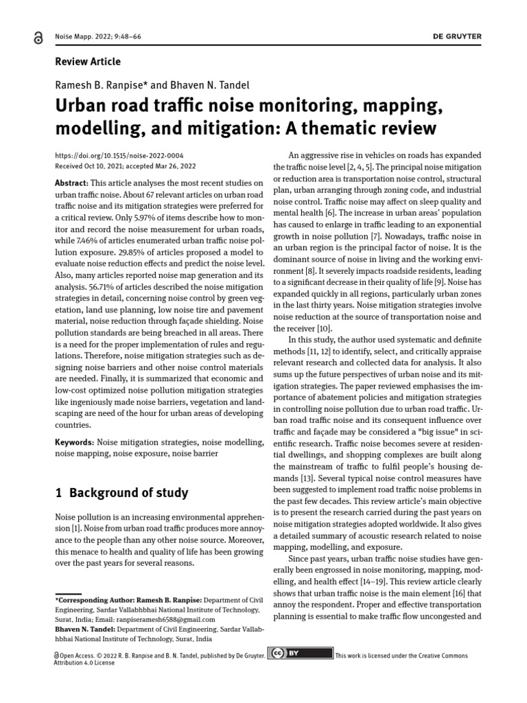 Urban_road_traffic_noise_monitoring_mapp | PDF | Noise | Road