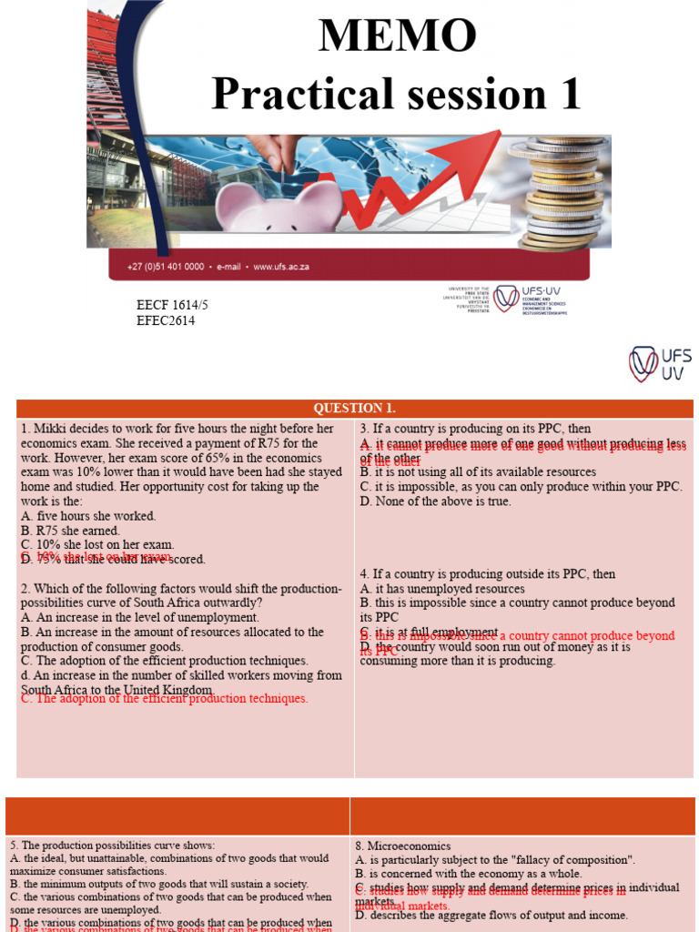 Practical Session Memo For Tut1 and Pract 2 | PDF | Demand | Economic Equilibrium