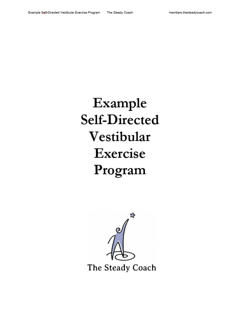 Example Self Directed Vestibular Exercise Program - The Steady Coach ...