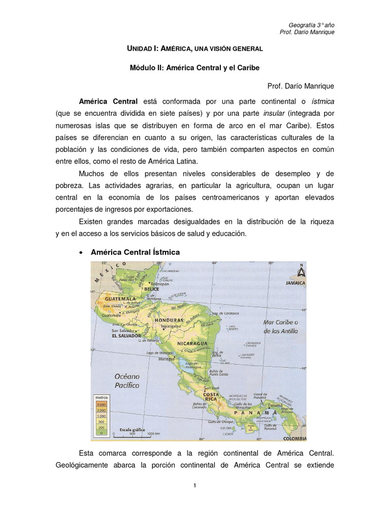 Geografía de América Central y Caribe | PDF | Centroamérica | Américas