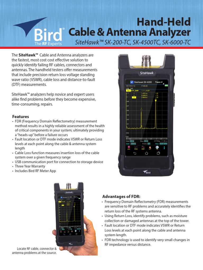 Analyzer SiteHawk SK200TC SK4500TC SK6000TC DS | PDF | Decibel ...