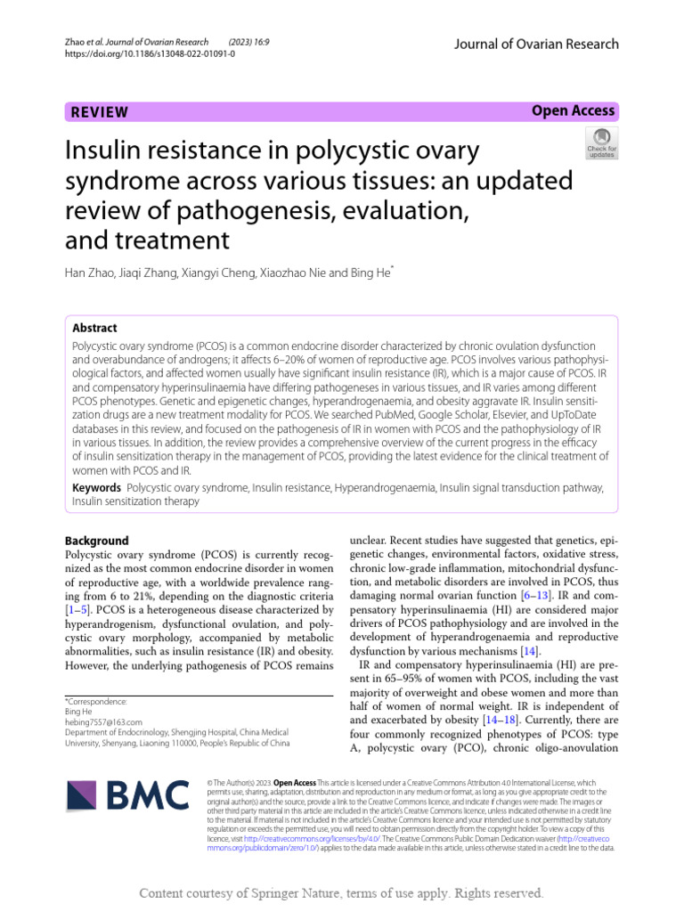 Insulin Resistance in Polycystic Ovary Syndrome Across Various Tissues ...