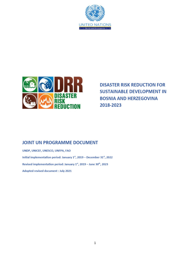 Revised Joint DRR ProDoc August 21 | PDF | Disaster Risk Reduction ...