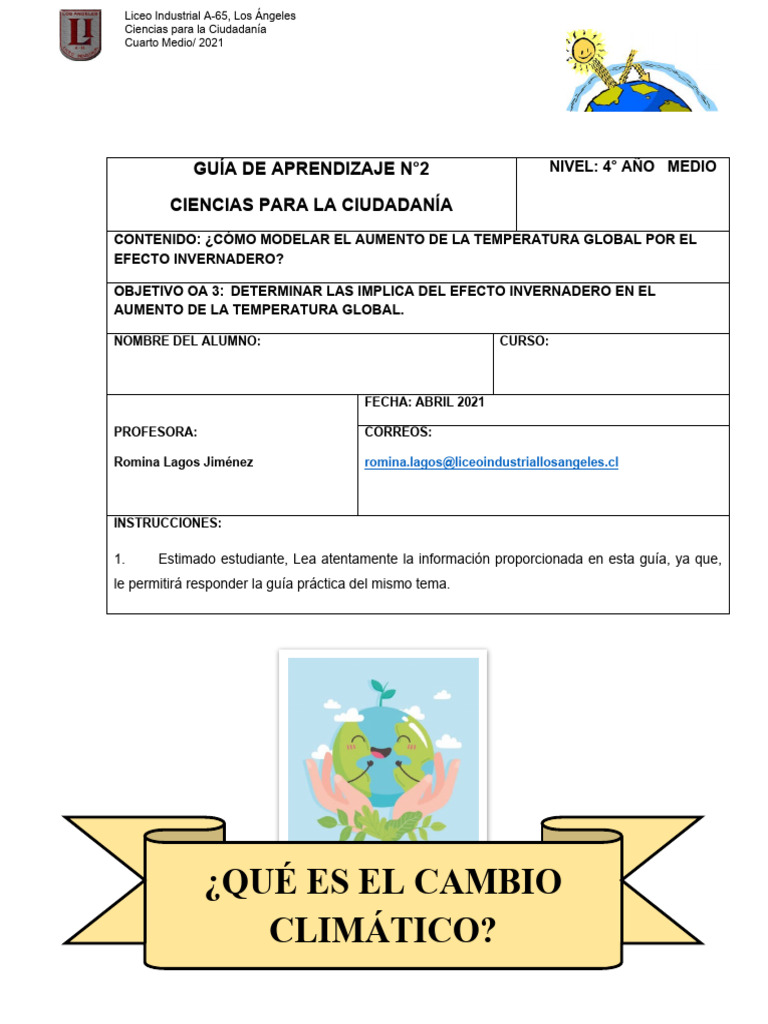 Guia N°2 Teoria-Actividades Efecto Invernadero | PDF | Gases de efecto ... Guia N°2 Teoria-Actividades Efecto Invernadero | PDF | Gases de efecto ...