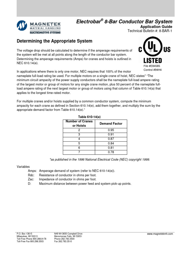 Electrobar 8-Bar Application Guide | PDF | Electrical Wiring | Fuse ...