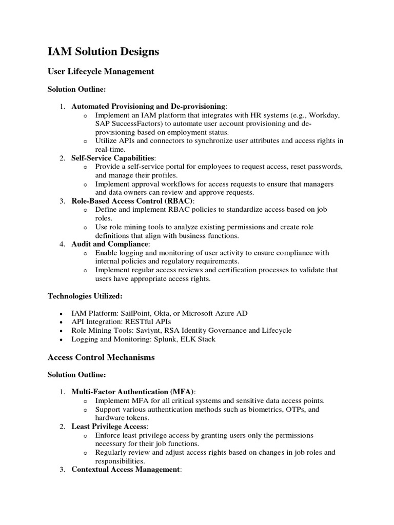 IAM Solution Designs | PDF | Access Control | Security