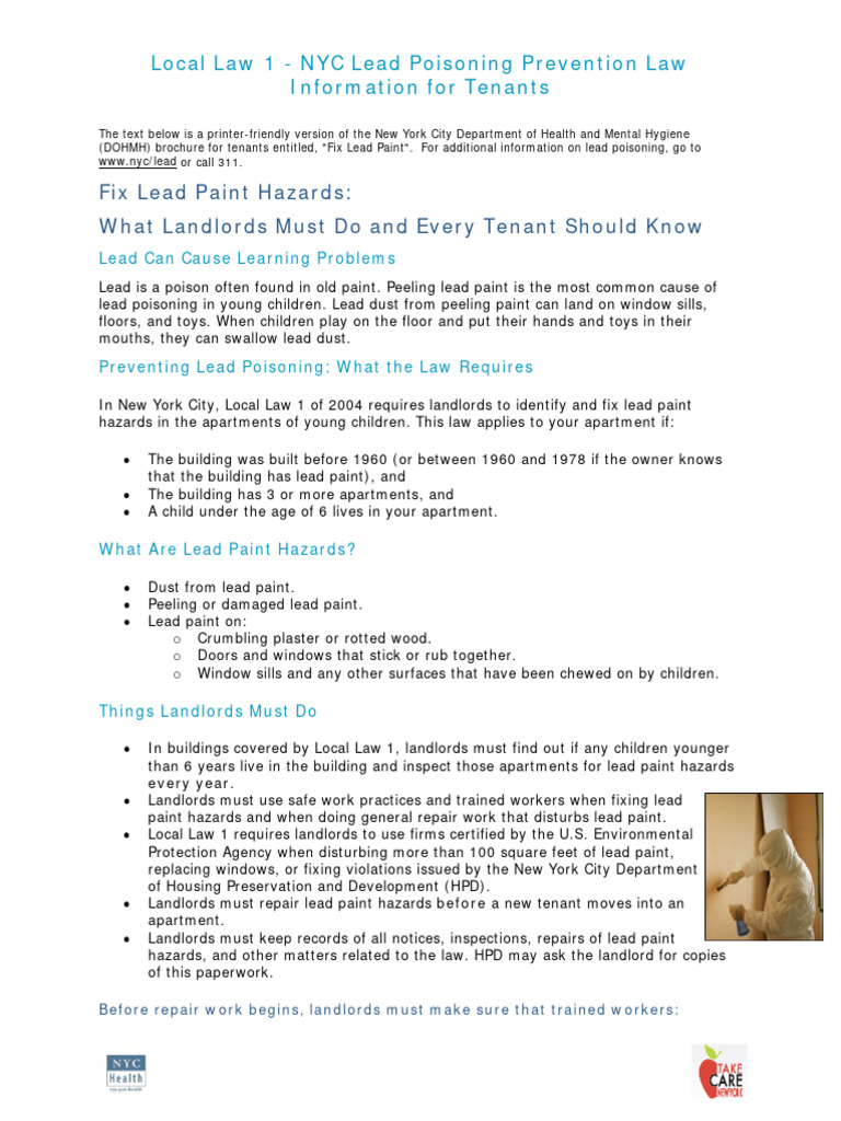 Fix Lead Paint Hazards English | PDF | Landlord | Leasehold Estate