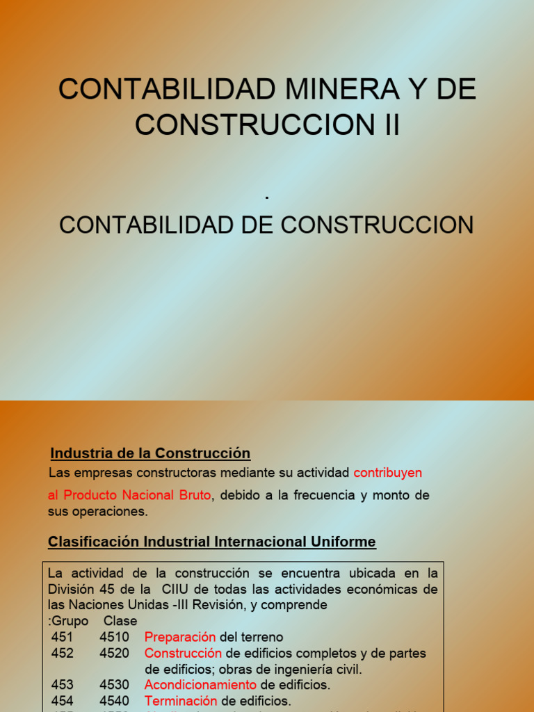 Contabilidad de Construccion I | PDF | Business | Contratista general