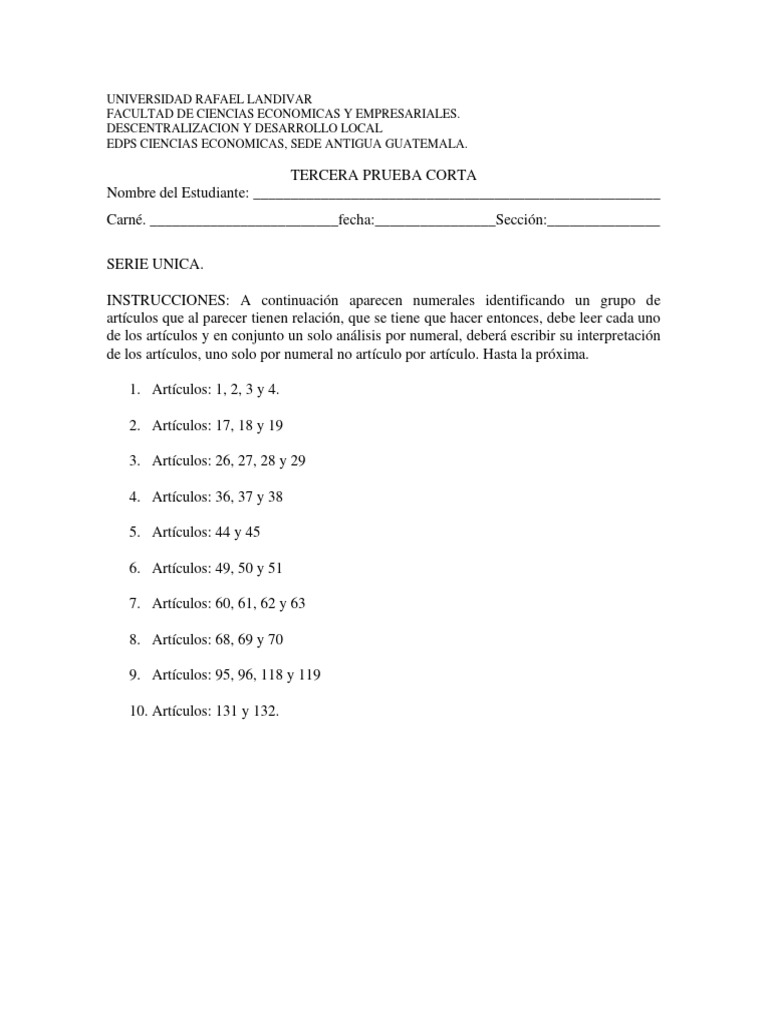 Prueba Corta de Análisis de Artículos | PDF