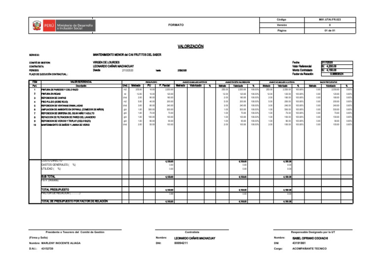 Valorización Obra | PDF